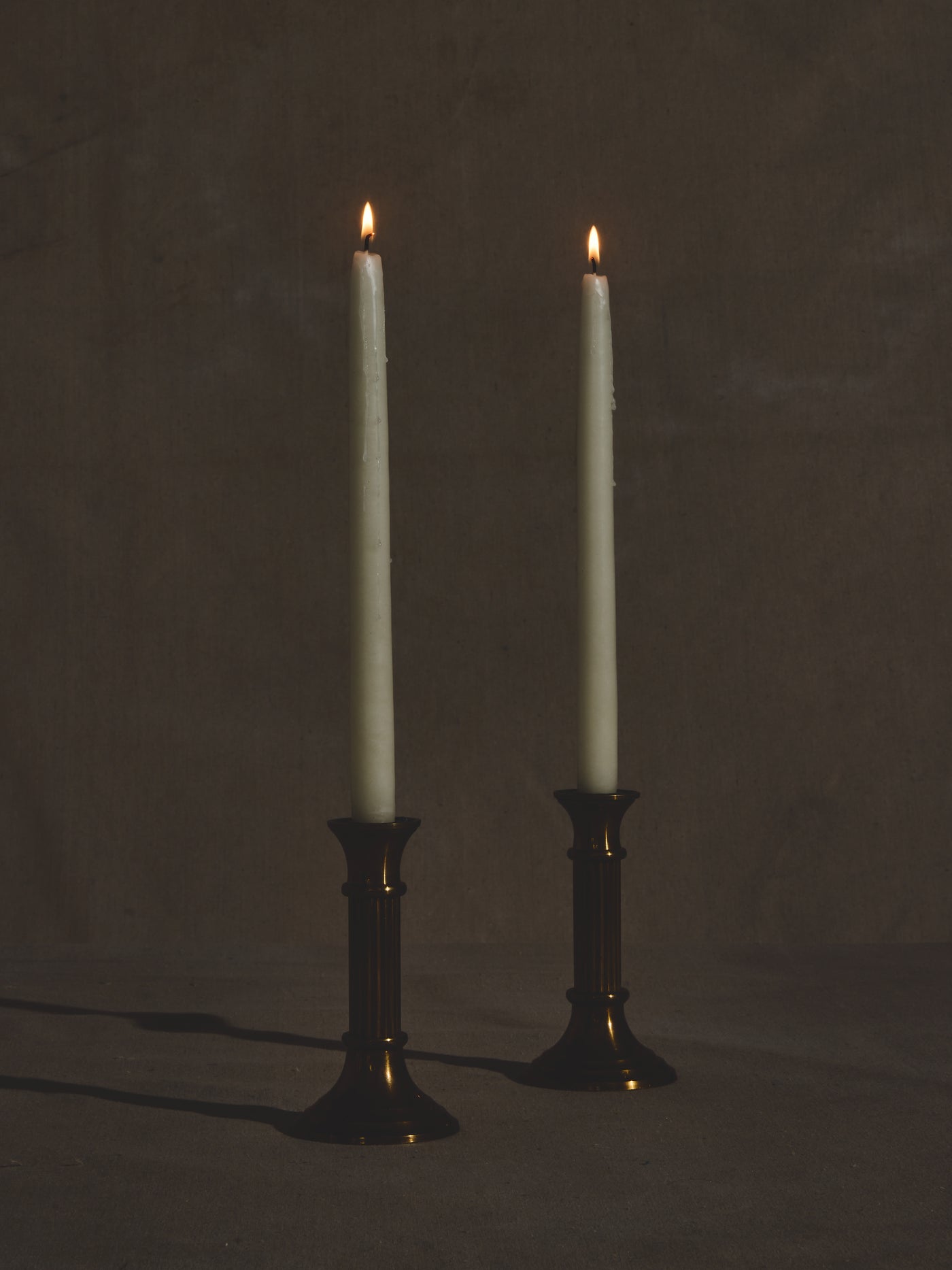 Brass Column Candlesticks